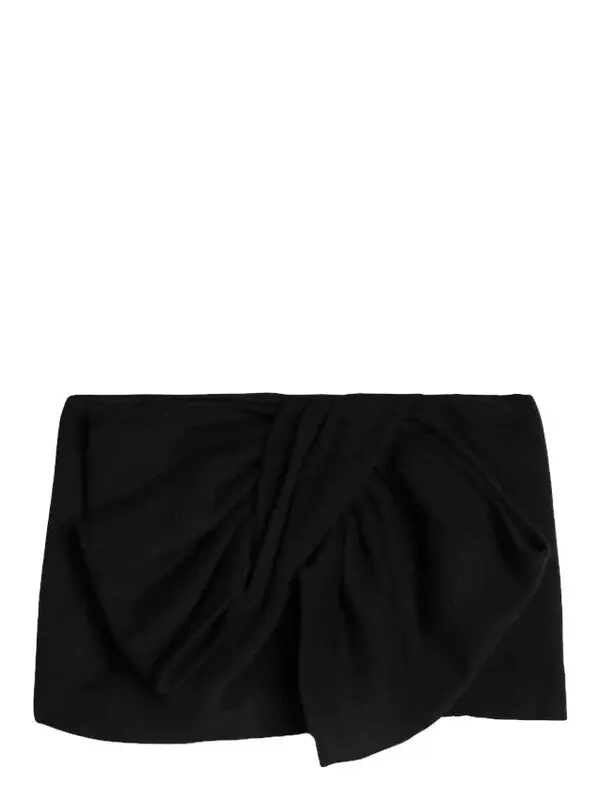 7 For All Mankind Bow Detail Mini Skirt - Black