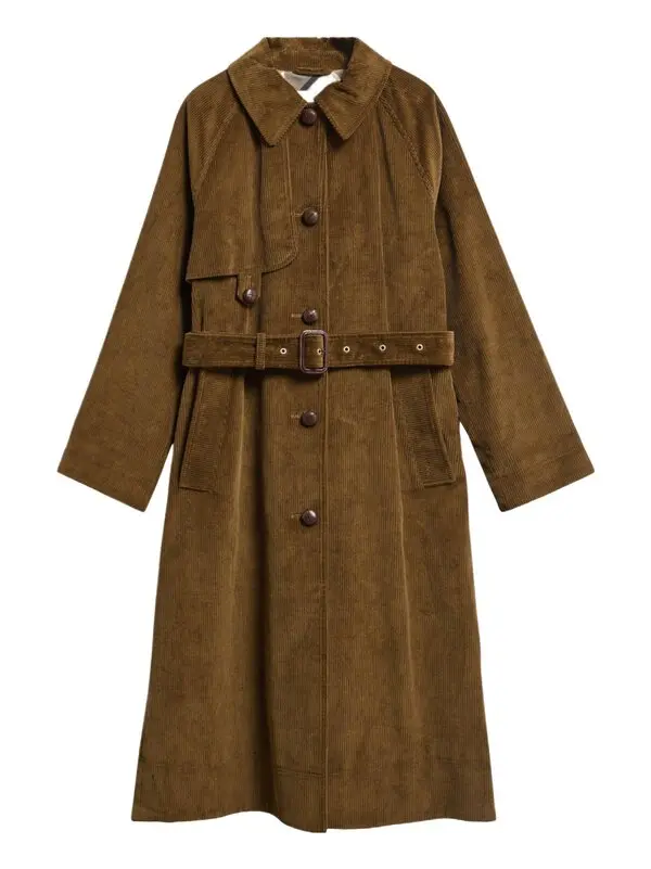 Barbour Corduroy Belted Trench Coat - Brown