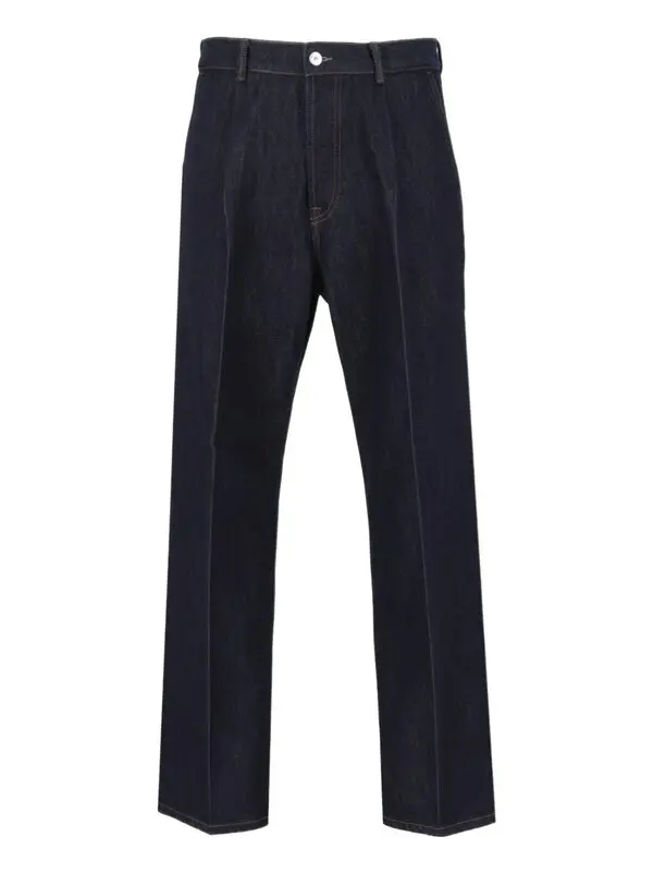 NINE:INTHE:MORNING Pleated Straight-leg Jeans - Blue