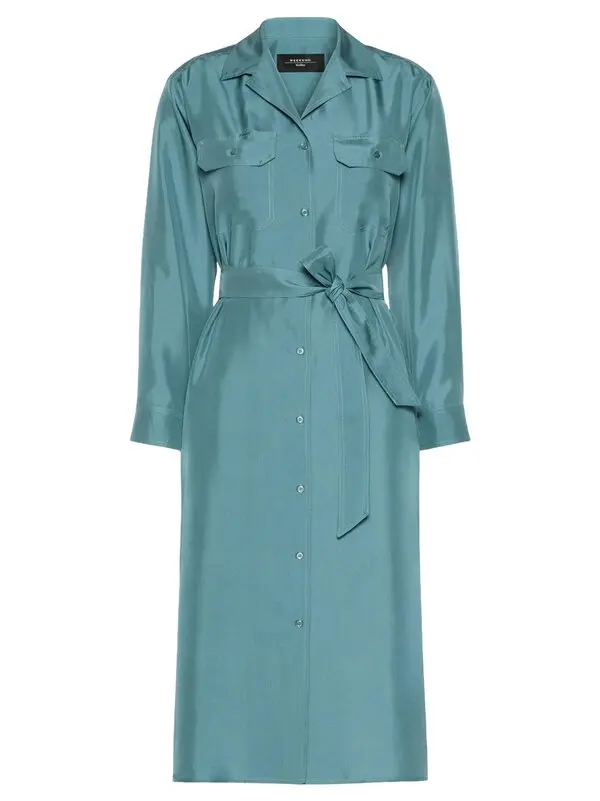 Max Mara Silk Shirt Dress - Light Blue
