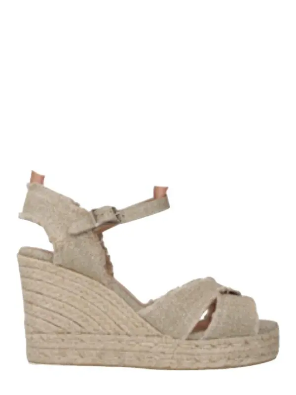 CastaÑer Bromelia Worn Slope Heel Sandals - Nude