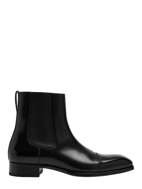 TOM FORD Elkan Leather Chelsea Boots - Black