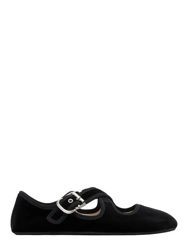 Alaïa Velvet Ballet Flats - Black