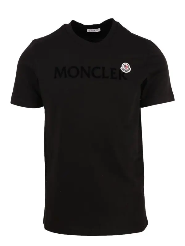 Moncler Flocked Logo T-shirt - Black