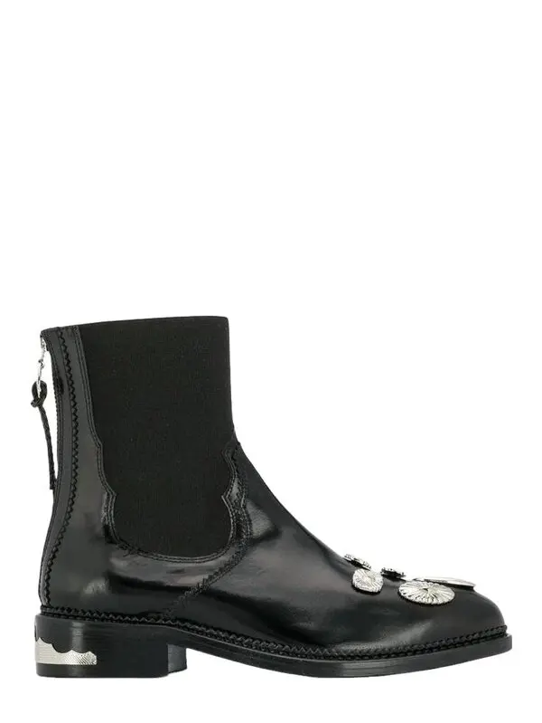 Toga Studded Ankle Boots - Black