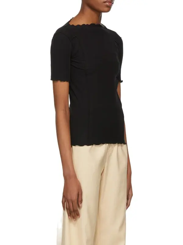 BASERANGE Omato Stretch-organic Cotton Top - Black