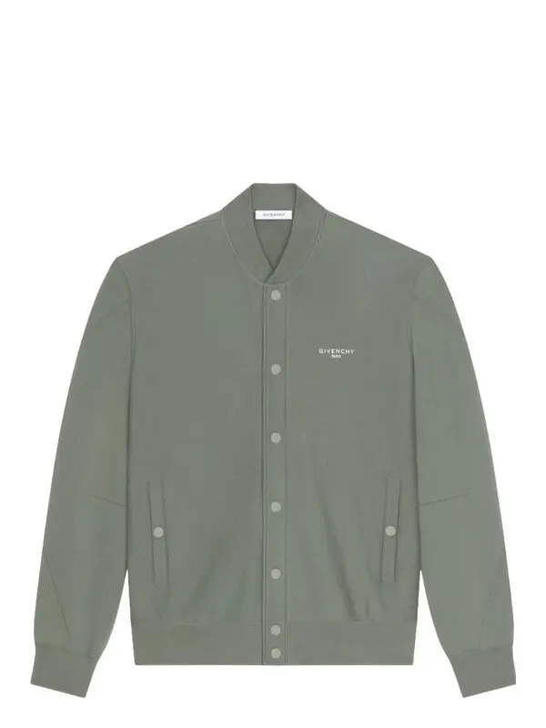 Givenchy Couture Seam Cardigan In Fleece Embroidered Paris - Gray