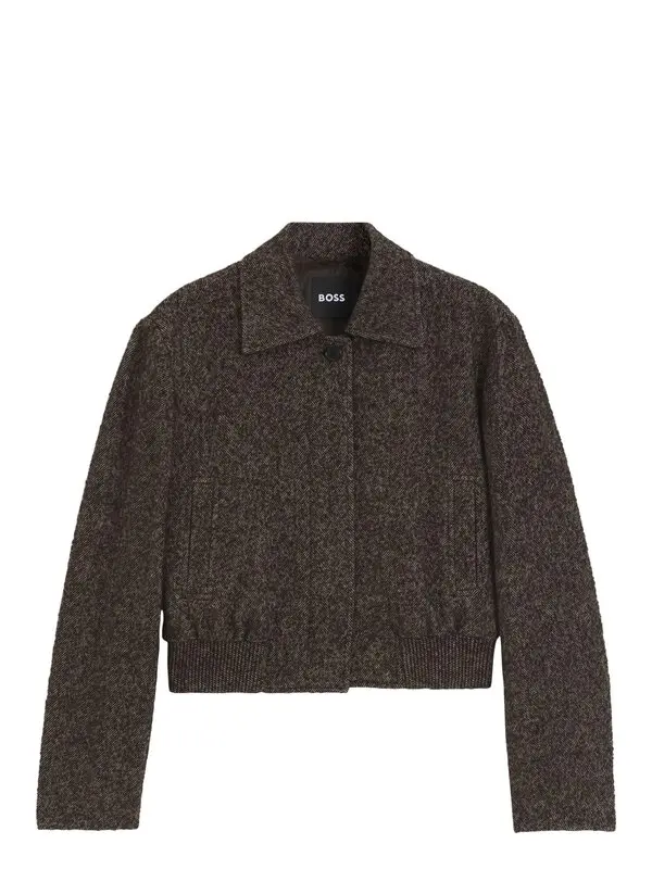 BOSS Herringbone Fabric Bomber-style Jacket - Patterned
