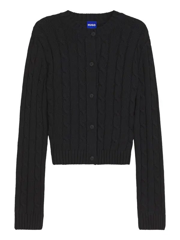 Hugo Cable-knit Cardigan - Black