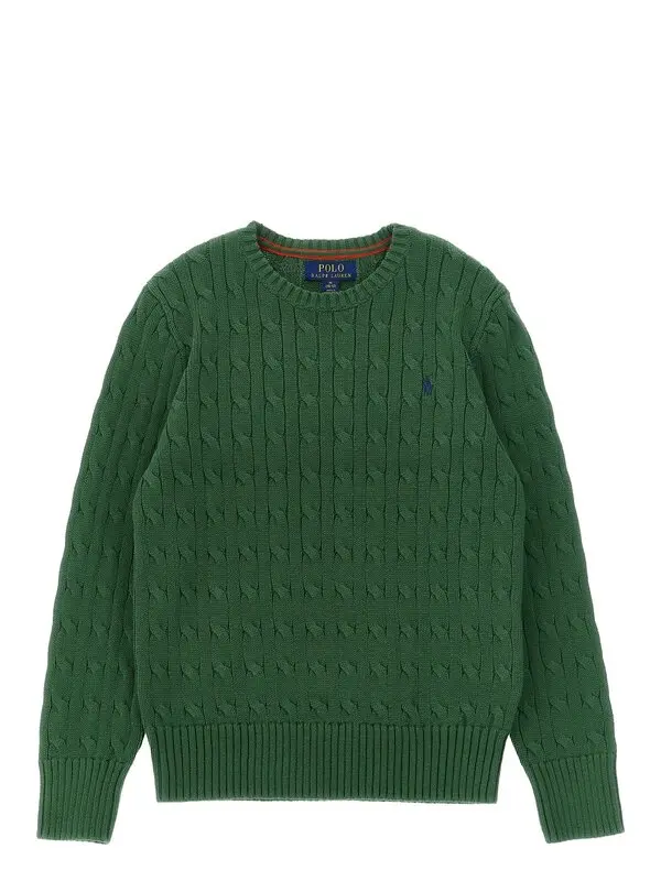 Polo Ralph Lauren Braided Cotton Sweater - Green