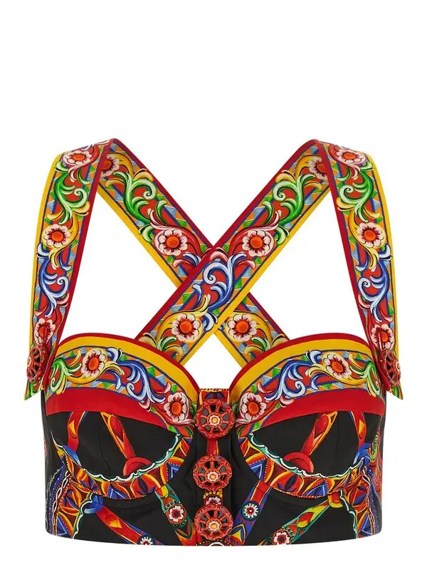 Dolce & Gabbana Carretto Bustier Top - Multi