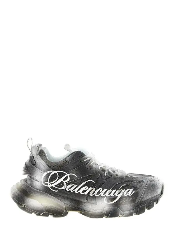 Balenciaga Track Stencil Logo Sneakers - Silver