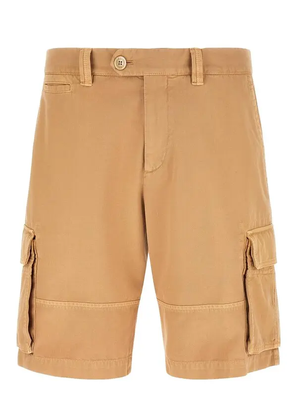 Brunello Cucinelli Cotton Cargo Bermuda Shorts - Beige