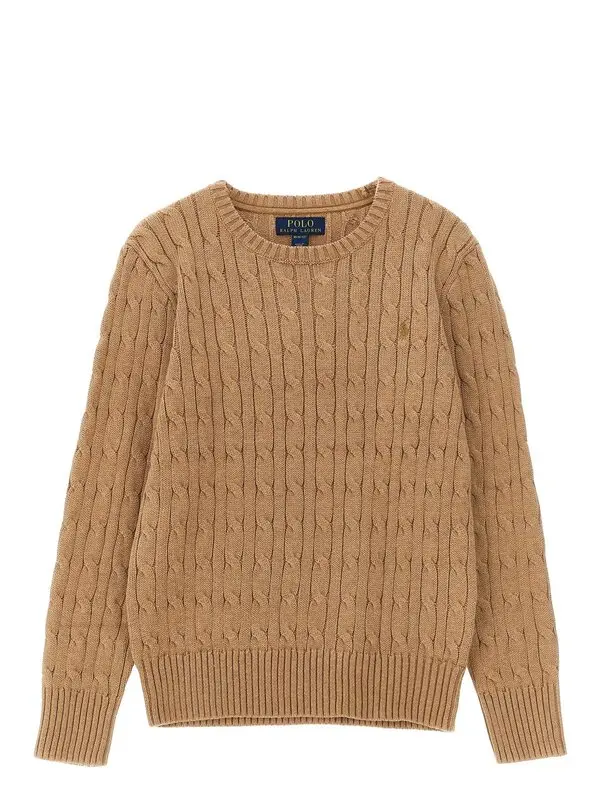 Polo Ralph Lauren Braided Crew Neck Sweater - Beige