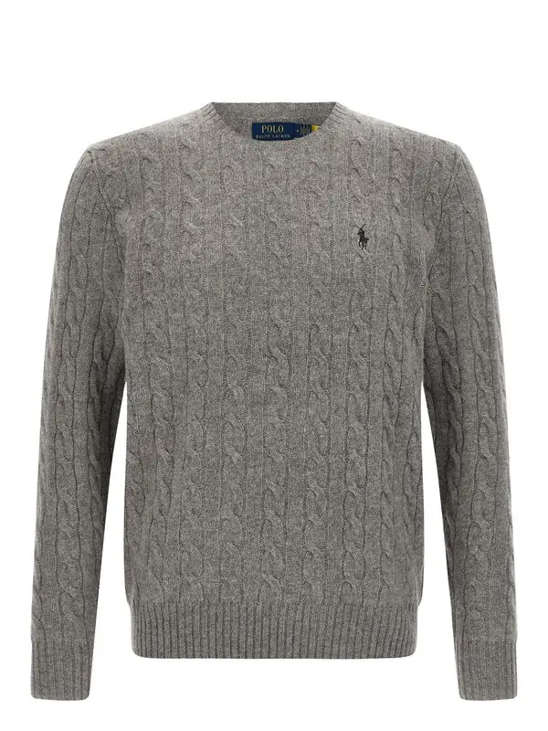 Polo Ralph Lauren Braided Cashmere-blend Sweater - Gray
