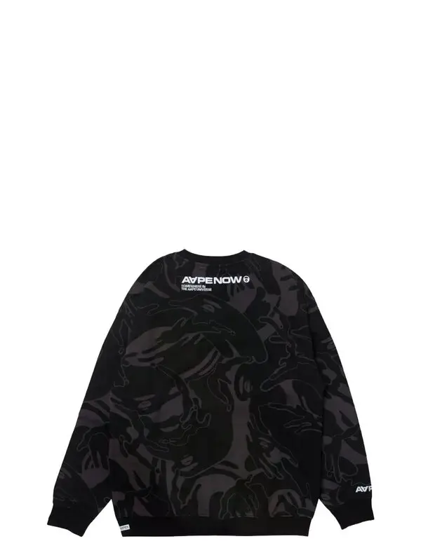 AAPE BY *A BATHING APE Moonface Camouflage-print Sweatshirt - Black