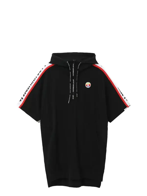 AAPE BY *A BATHING APE Logo-patch Short-sleeve Hoodie - Black