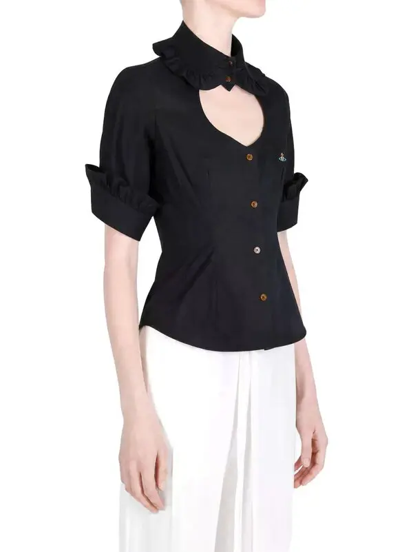 VIVIENNE WESTWOOD Toulouse Ruffle-trim Cut-out Shirt - Black