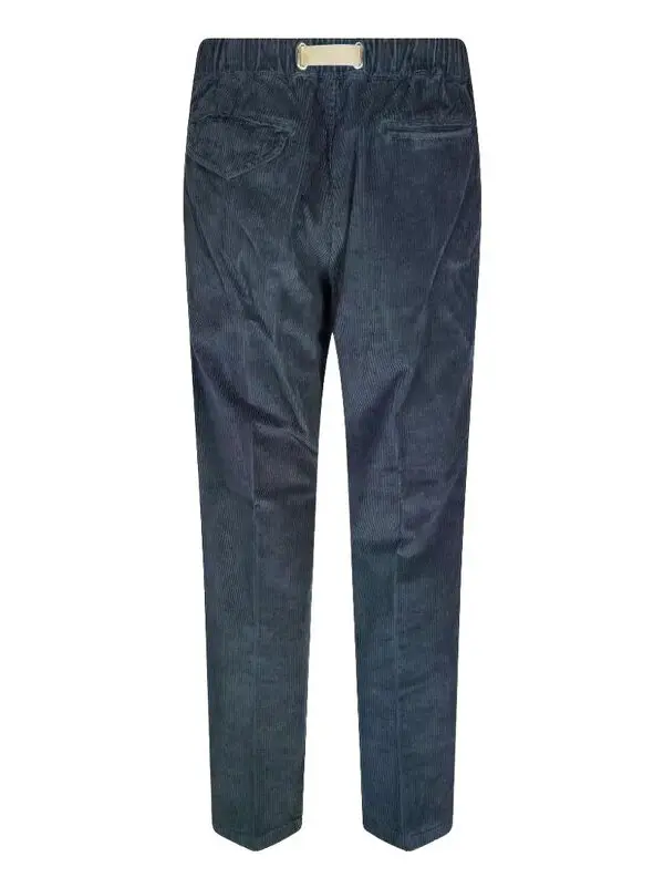 WHITE SAND Belted Corduroy Trousers - Blue