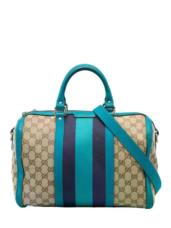 Gucci Medium Gg Canvas Web Joy Boston Bag Satchel - Neutrals