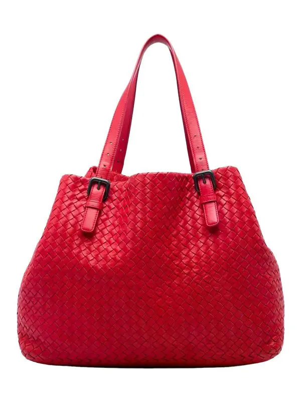 Bottega Veneta 2012-2026 Large Nappa Intrecciato Cesta Tote Bag - Red