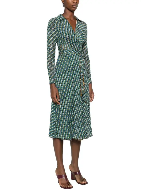 Diane Von Furstenberg Phoenix Reversible Midi Dress - Blue