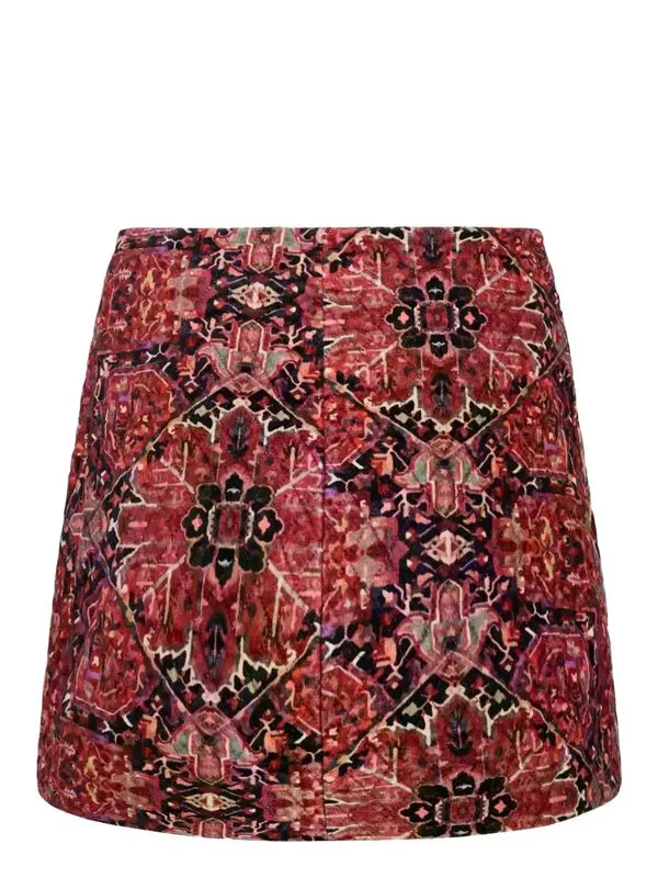 Cara Cara Chrissy Tapestry-print A-line Mini Skirt - Red