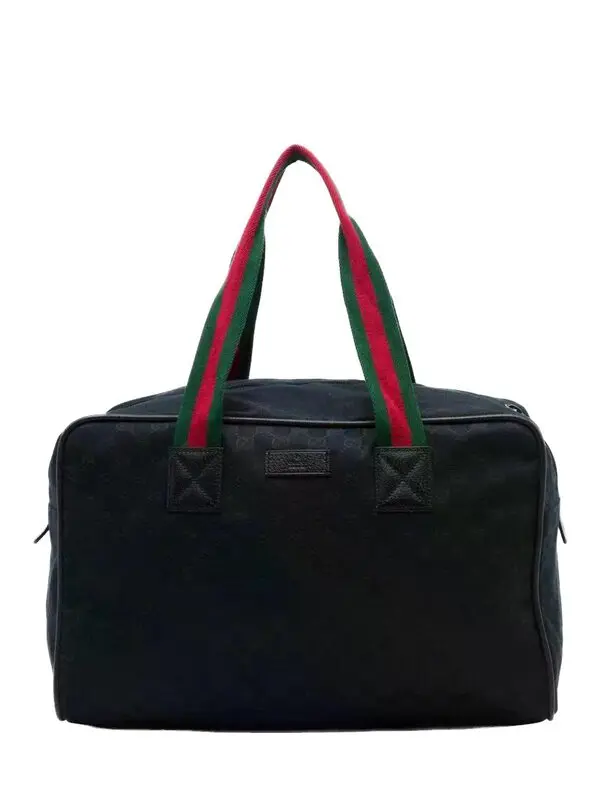 Gucci Gg Canvas Web Travel Bag - Black