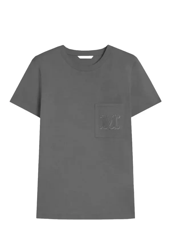 Max Mara Logo-embroidered Pocket T-shirt - Grey