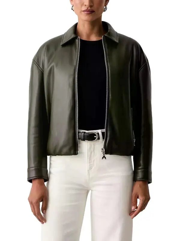 Patrizia Pepe Logo-patch Zip-up Jacket - Green