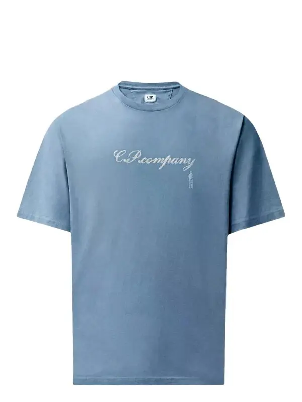 C.P. COMPANY 30/1 Jersey Short-sleeve Logo T-shirt - Blue