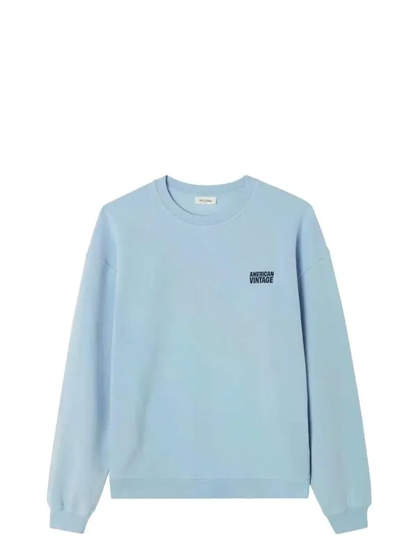 American Vintage Plizzy Logo-print Sweatshirt - Blue