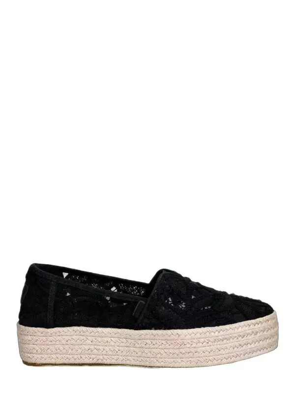 Toms Lace-embroidered Platform Espadrilles - Black