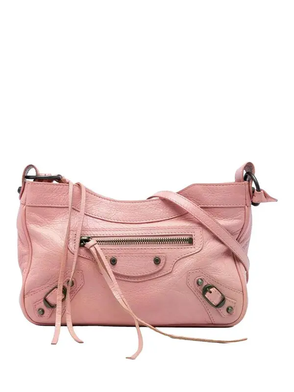 Balenciaga 2013 Lambskin Motocross Classic Hip Cross Body Bag - Pink