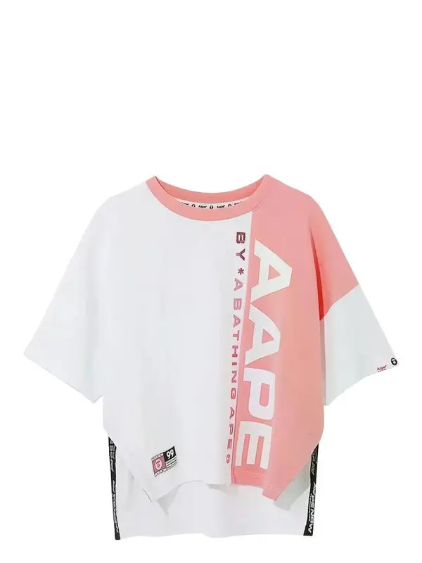 AAPE BY *A BATHING APE Colour-block Logo-print T-shirt - White