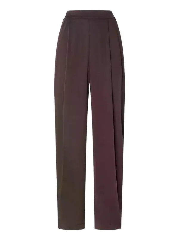 Pinko Satin Finish Pleated Wide-leg Trousers - Brown