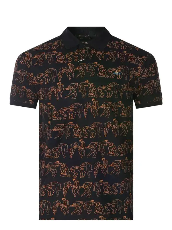 VIVIENNE WESTWOOD Graphic-print Polo Shirt - Black