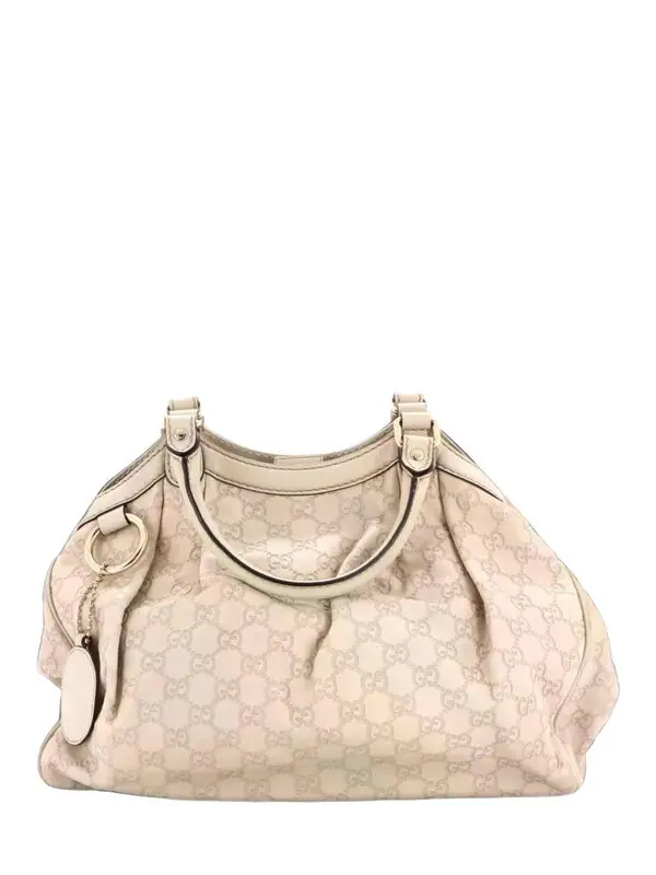 Gucci Sukey Ssima Leather Tote Bag - White