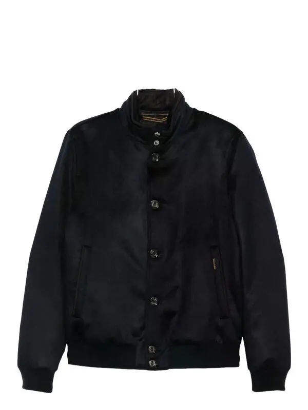 MOORER Button-fastening Bomber Jacket - Blue