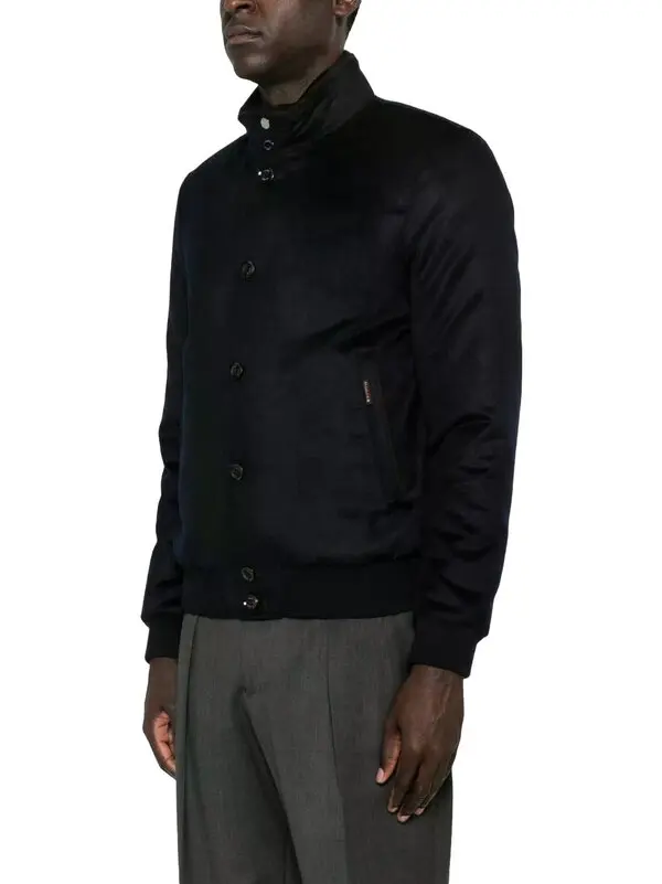 MOORER Button-fastening Bomber Jacket - Blue