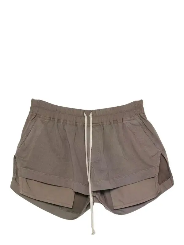 Rick Owens Cotton Layered-effect Drawstring Shorts - Brown