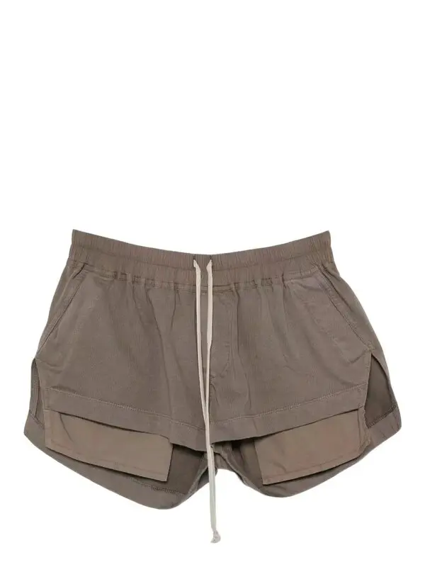 Rick Owens Cotton Layered-effect Drawstring Shorts - Brown