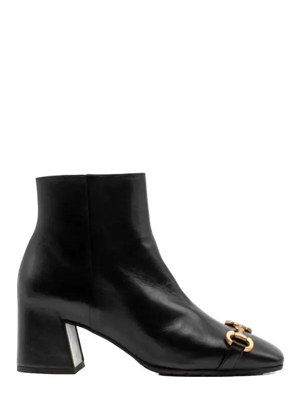 MARA BINI Horsebit-detail Leather Ankle Boots - Black