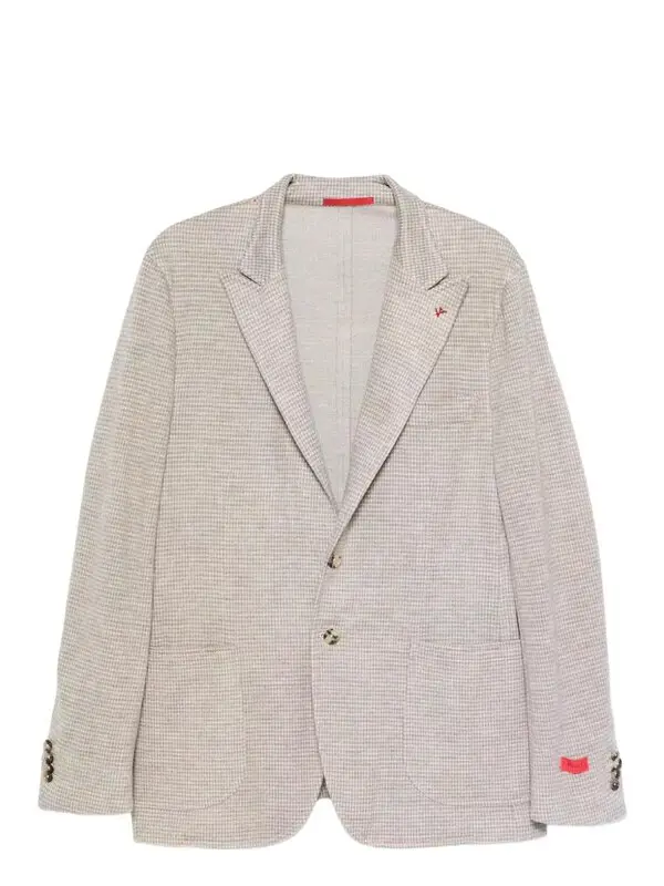 Isaia Houndstooth-pattern Blazer - Neutrals