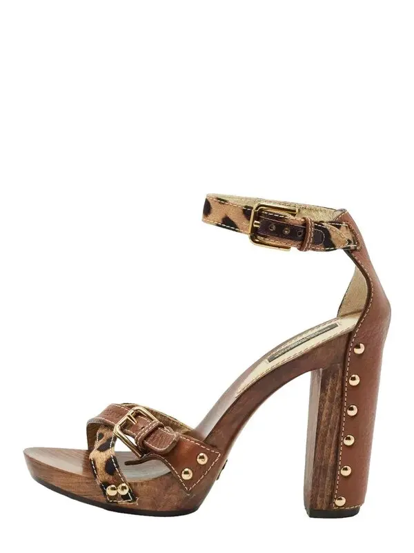Gucci Leopard-print Platform Sandals - Brown