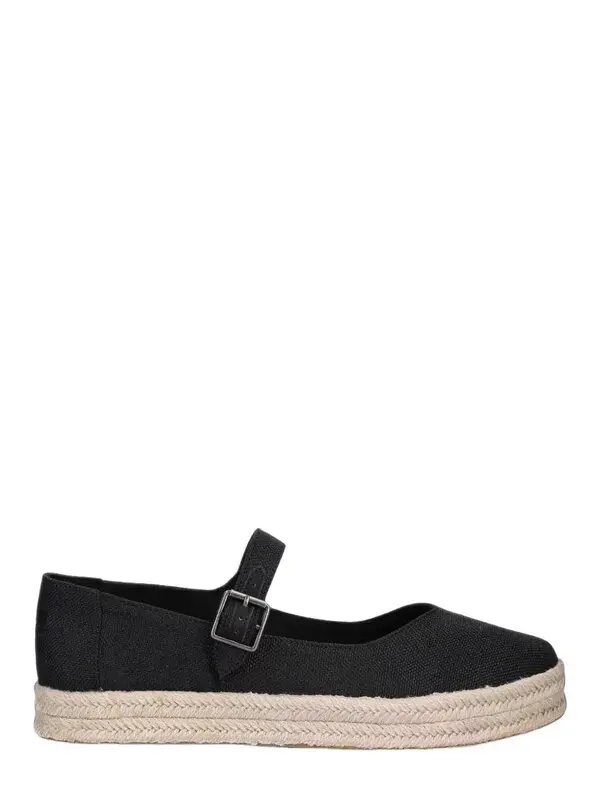 Toms Carolina Buckled Platform Espadrilles - Black