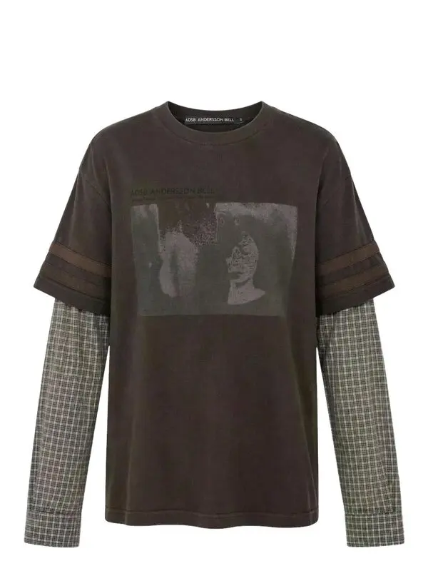 Andersson Bell Layered-sleeve Graphic-print T-shirt - Black