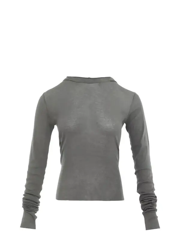Rick Owens Ruched Long-sleeve Hoodie - Grey