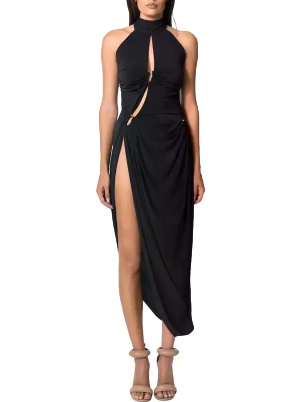 NORINA ST Cut-out Draped Maxi Dress - Black