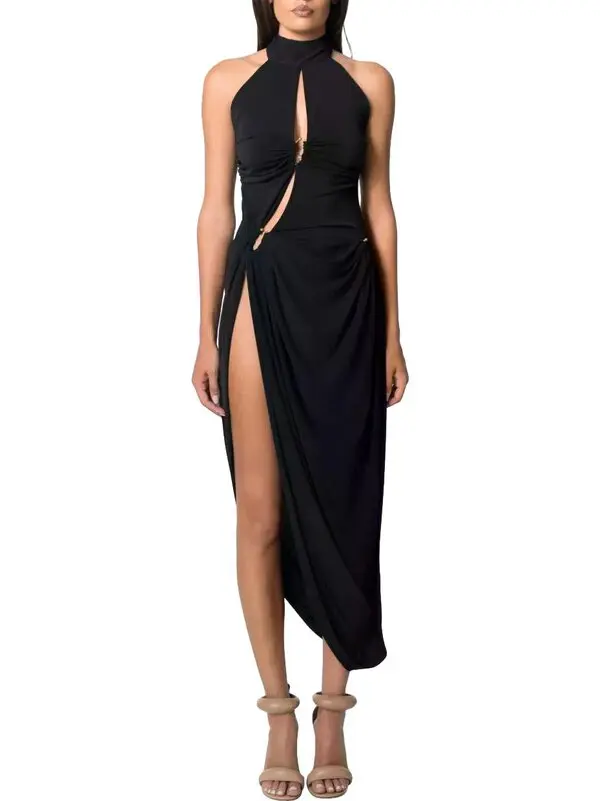NORINA ST Cut-out Draped Maxi Dress - Black